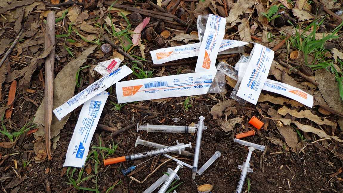 PHOTOS: Widespread drug needles waste in Santa Cruz