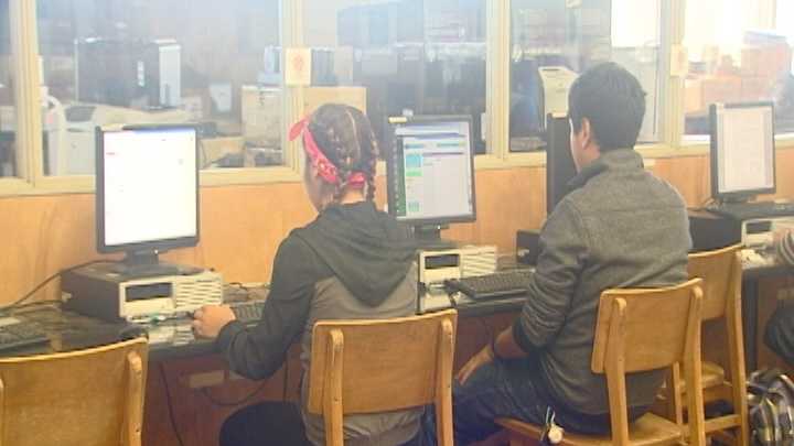Local high school students learn how to write computer code