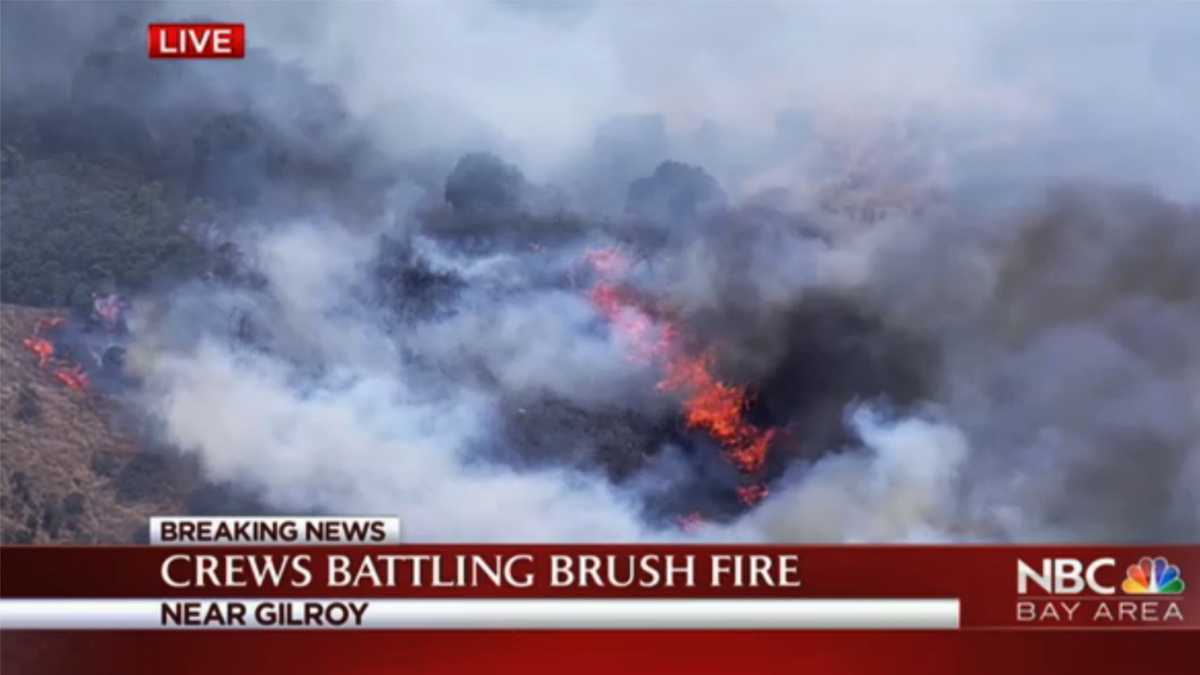 Gilroy wildfire spreads over 40 acres