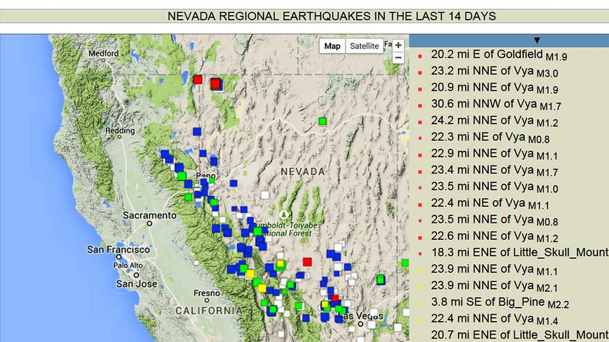 More than 5,000 earthquakes hit northwest Nevada in 1 year
