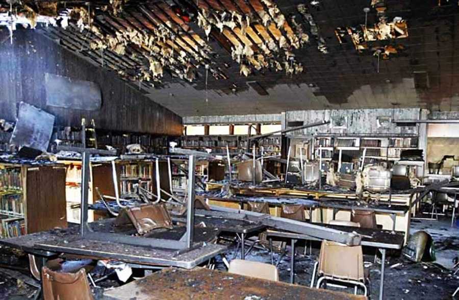 PHOTOS: Students Burn Down SLV High School Library