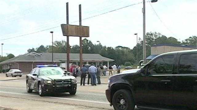 Images: Canton police surround bank after bomb claim