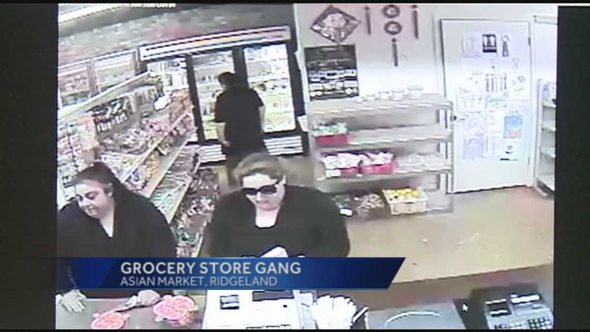 Grocery store gang caught on camera