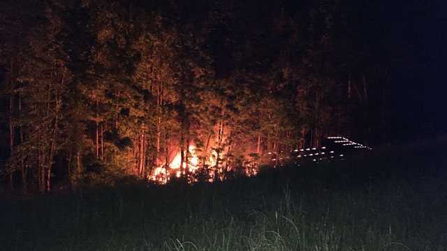 18-wheeler goes off interstate, bursts into flames