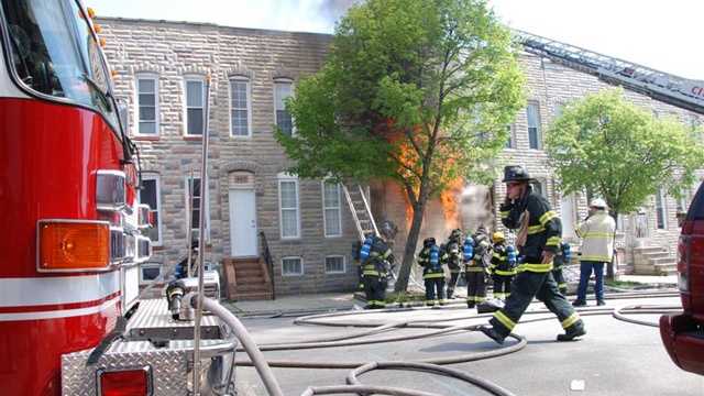 Fire ignites in southwest Baltimore rowhouse