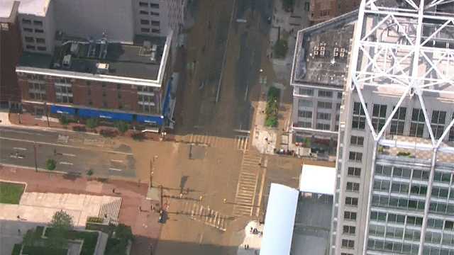 In photos: Water main breaks in downtown Baltimore