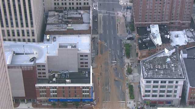 In photos: Water main breaks in downtown Baltimore