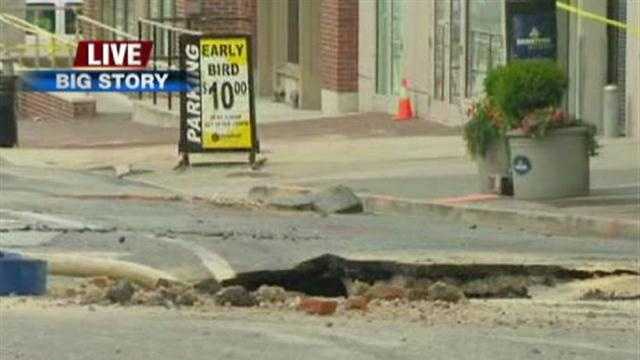 In photos: Water main breaks in downtown Baltimore