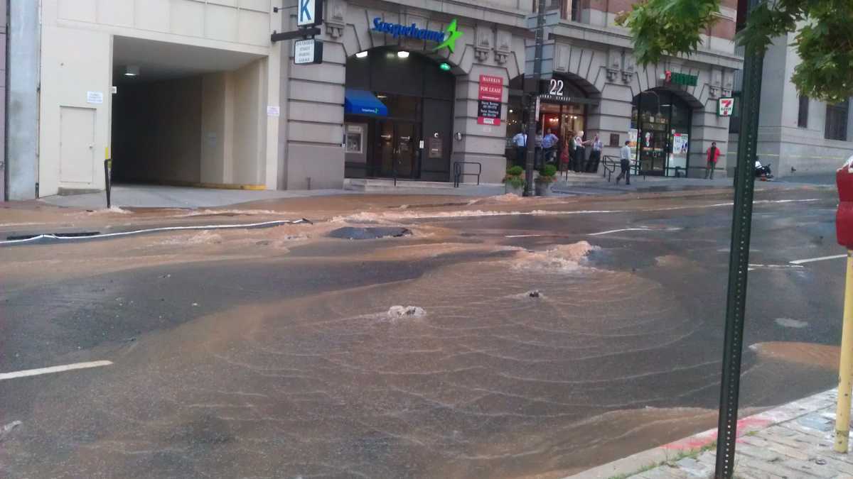 In photos: Water main breaks in downtown Baltimore