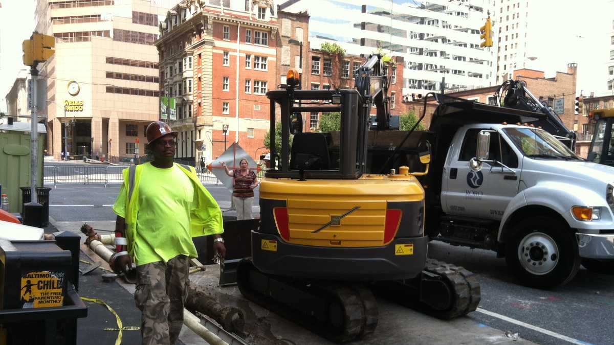 In photos: Water main breaks in downtown Baltimore