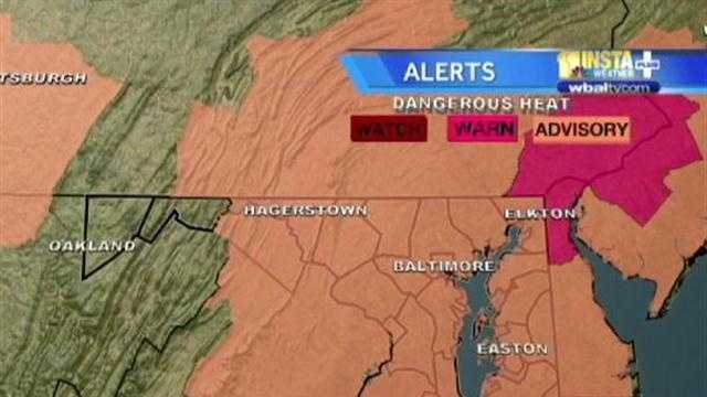 Friday: Some areas under heat advisory, Code Red