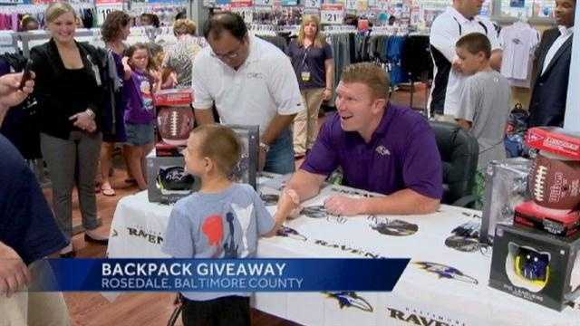 Ravens star help kids get back-to-school supplies