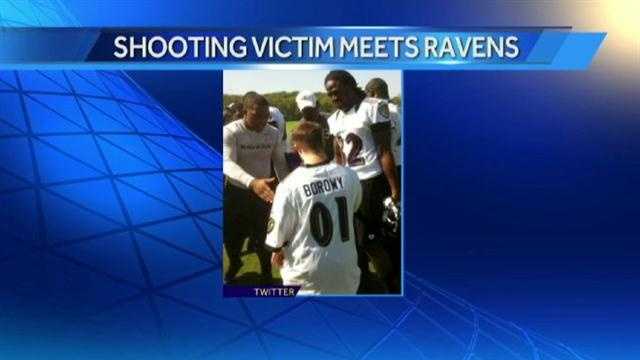 School-shooting victim meets Ravens