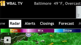 Track storms in the WBAL-TV mobile app