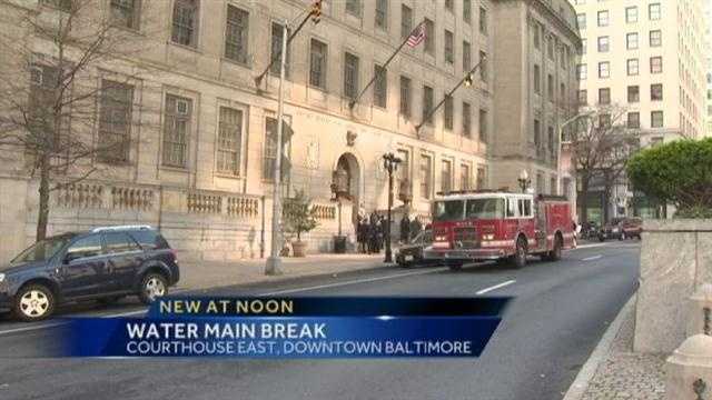 Water main break closes Baltimore Courthouse