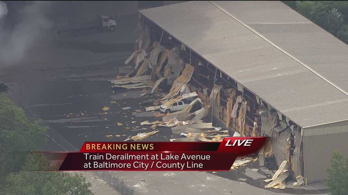 Images: Train derailment, explosion in Baltimore Co.