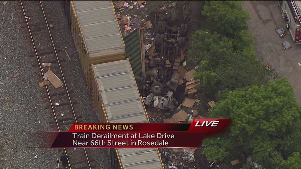 Images: Train derailment, explosion in Baltimore Co.