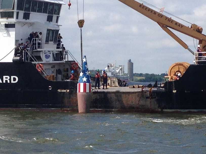 Coast Guard drops off Francis Scott Key buoy