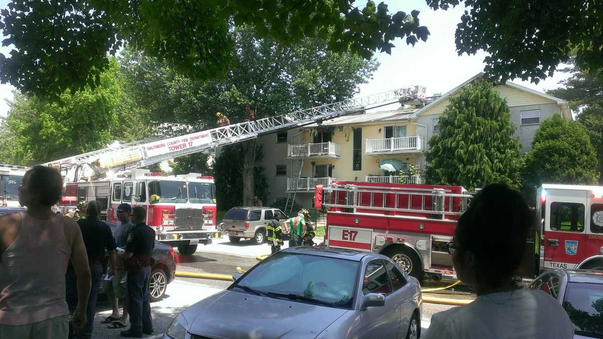 Crews battle 2-alarm fire in Cockeysville