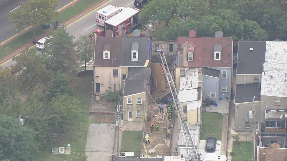 Rowhouse collapses in downtown Baltimore