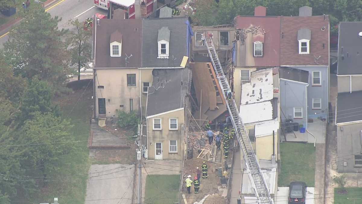 Rowhouse collapses in downtown Baltimore