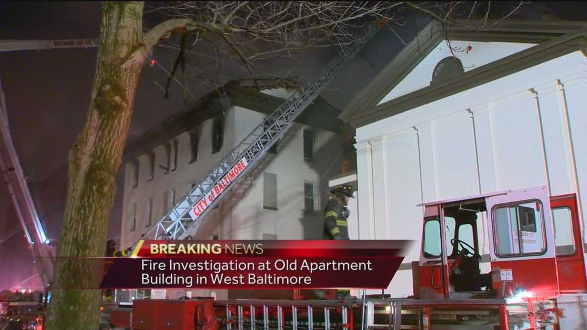 Photos: Fire destroys old west Baltimore building