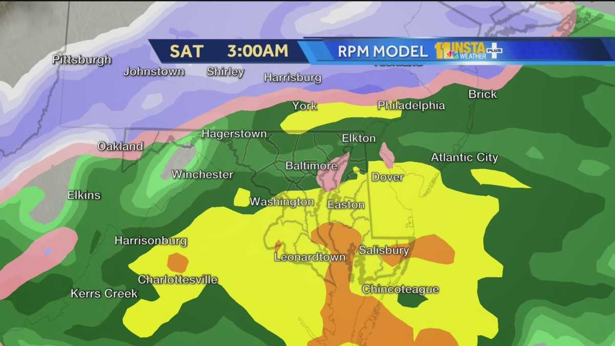 Hour-by-hour storm forecast maps
