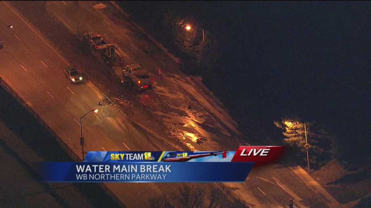 Water main break repaired in north Baltimore