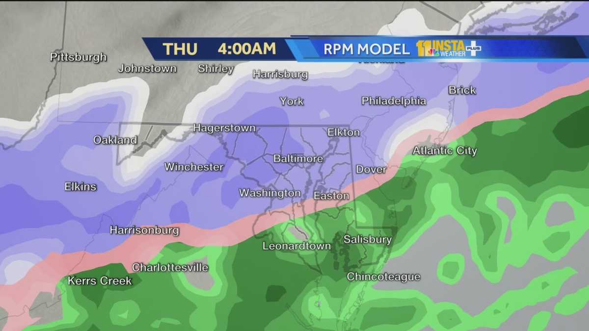 Images: Thursday's hour-by-hour Futurecast snow predictor maps