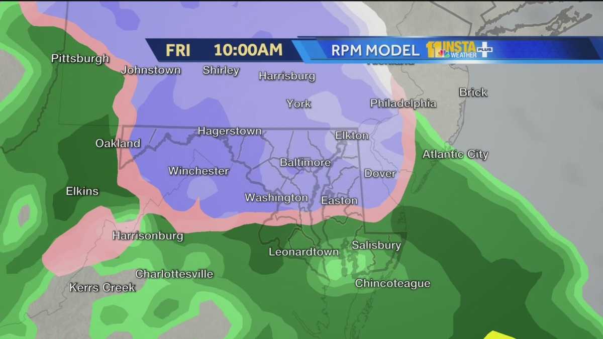 Hour-by-hour snow predictor maps