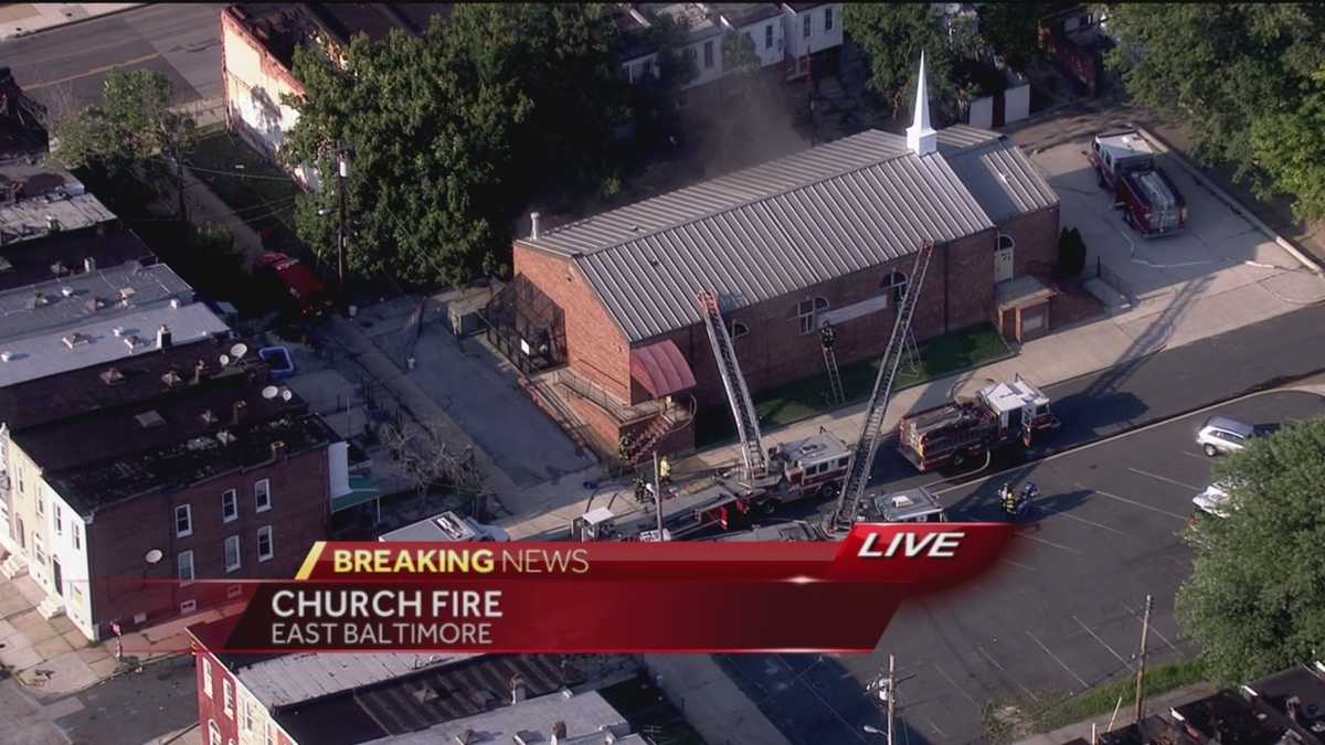 Thick black smoke billowed from church fire