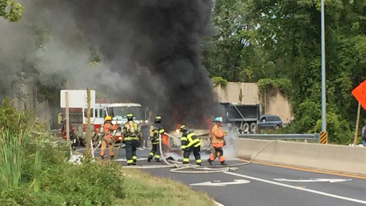 Images: I-83 exit ramp fire
