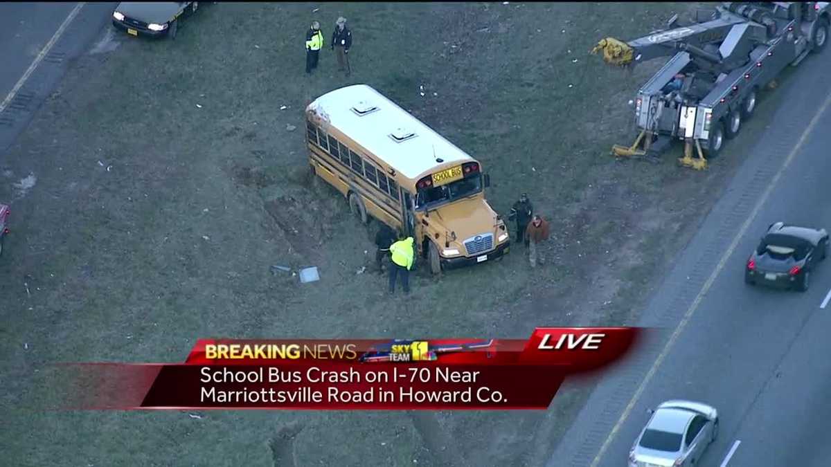 Images: School bus overturns in Howard County Images: School bus overturns in Howard County