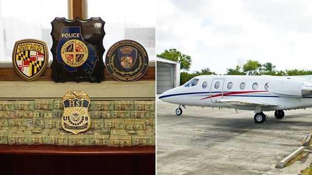 Plane, cash seized at Martin State Airport
