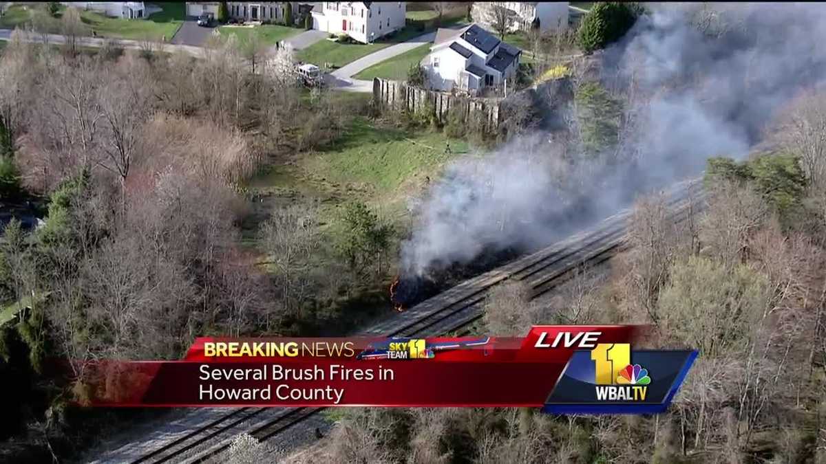 Crews battle several brush fires in Howard County