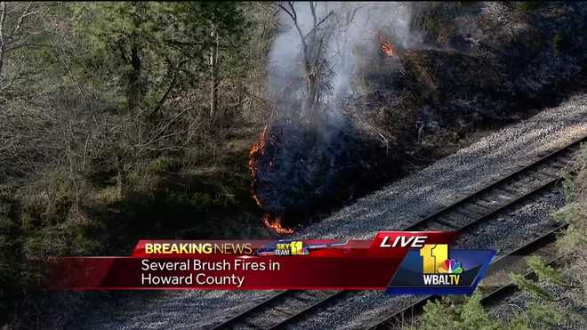 Crews battle several brush fires in Howard County