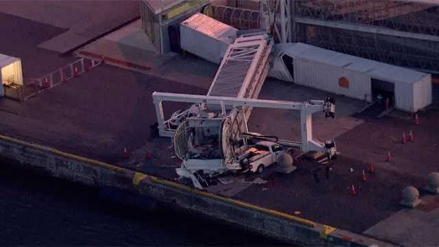 Images: Cruise ship hits gangway