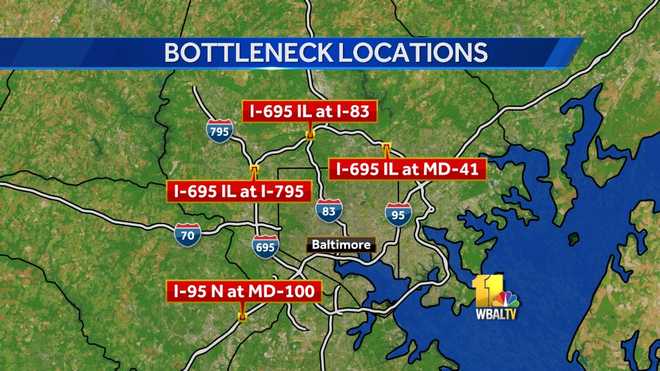 Report ranks Maryland's top traffic bottlenecks
