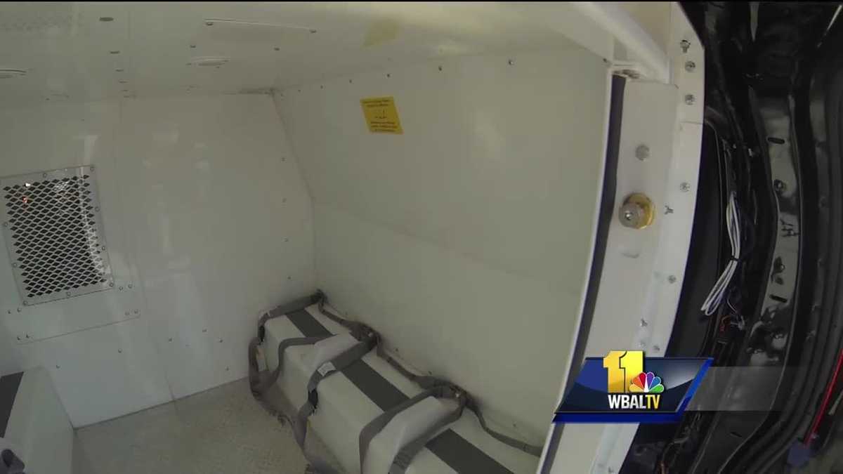 Check out the inside of a Baltimore police wagon