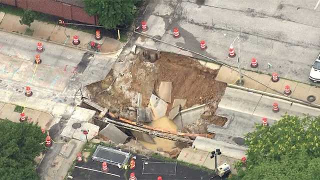 Street collapse repairs could take weeks
