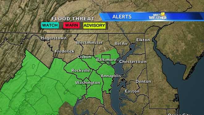 Flash flood watch in effect for Baltimore area