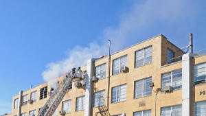 Building evacuated following fire on college campus