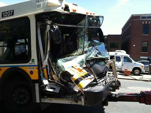 Images: More than dozen injured in MBTA bus crash
