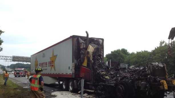 Broccoli truck catches fire, explodes