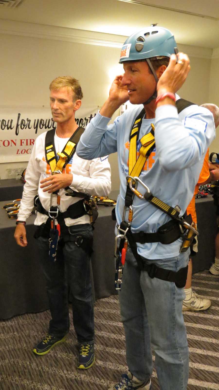 Images: Anthony and David rappel down Hub building