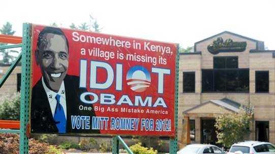 Anti-Obama signs provoke controversy