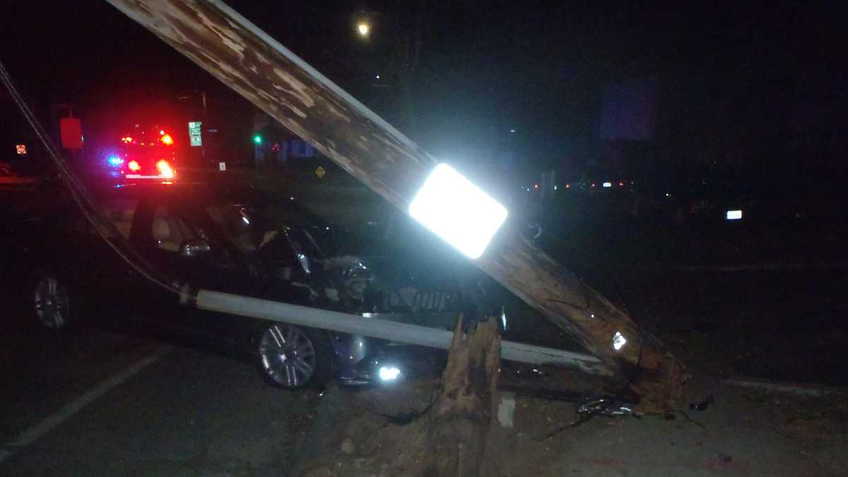 Photos: Driver crashes into utility pole