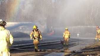 Worker suffers burns when propane tank explodes