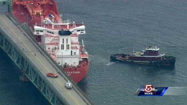 Images: Tanker hits bridge