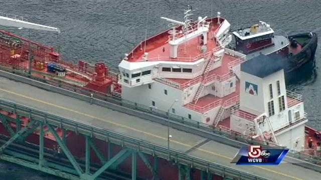 Images: Tanker hits bridge